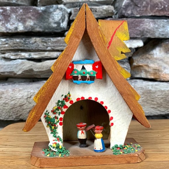 Vintage | Accents | Vtg Wood Swiss Chalet Cottage Weather Indicator ...